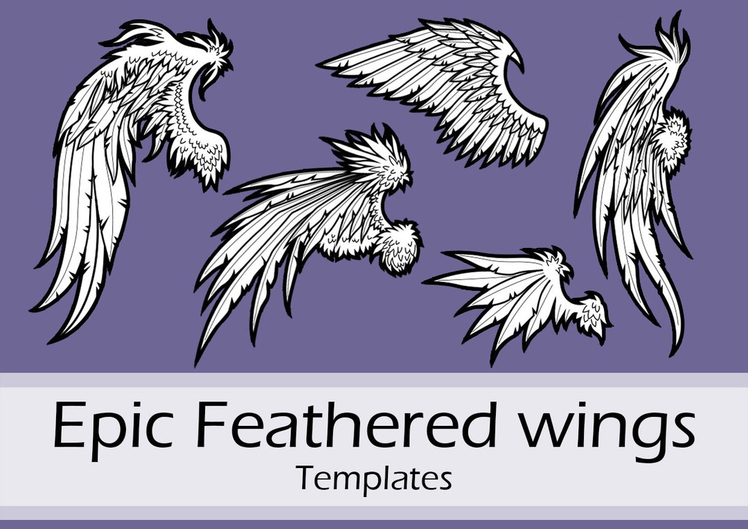 Epic Feathered Fantasy Style Wings Templates Collection by Pretzl ...