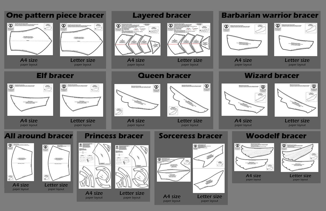 Foam/worbla Arm Armor Pattern Collection by Pretzl Cosplay - PDF - Etsy