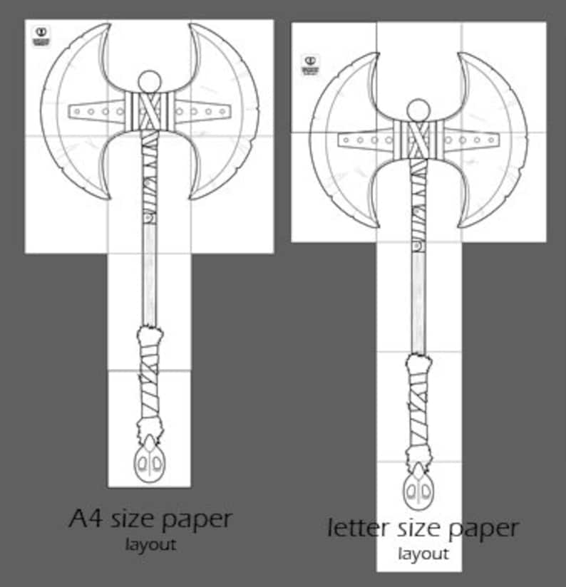 Big Double Bladed Astrid Viking Axe Blueprint and Tutorial by - Etsy ...