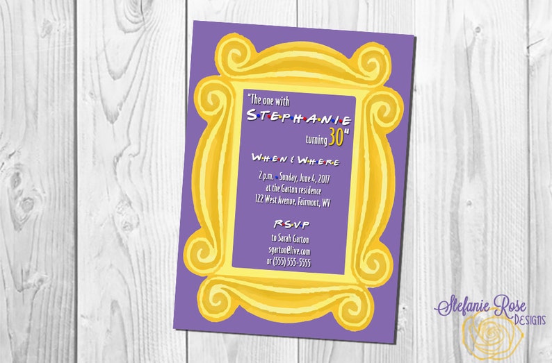Friends TV Show Birthday Invitation digital - Etsy