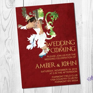 Wedding is Coming Game of Thrones Custom Wedding Invitation House of ...