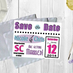 Colorful Typography Save the Date Digital - Etsy