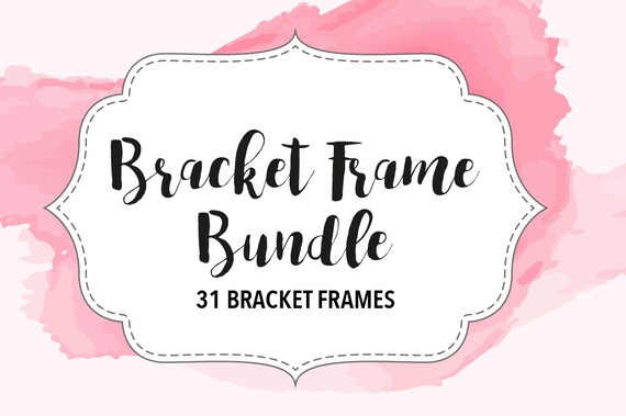 31 bracket frame borders with detail. Instant download. Border | Etsy