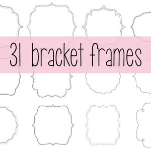 31 bracket frame borders with detail. Instant download. Border | Etsy