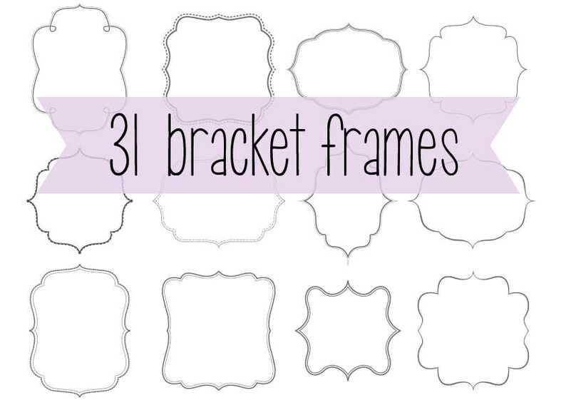 31 bracket frame borders with detail. Instant download. Border | Etsy