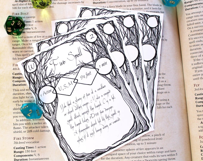 Tree Spell Card Printable and Fillable Template- Digital Download for ...