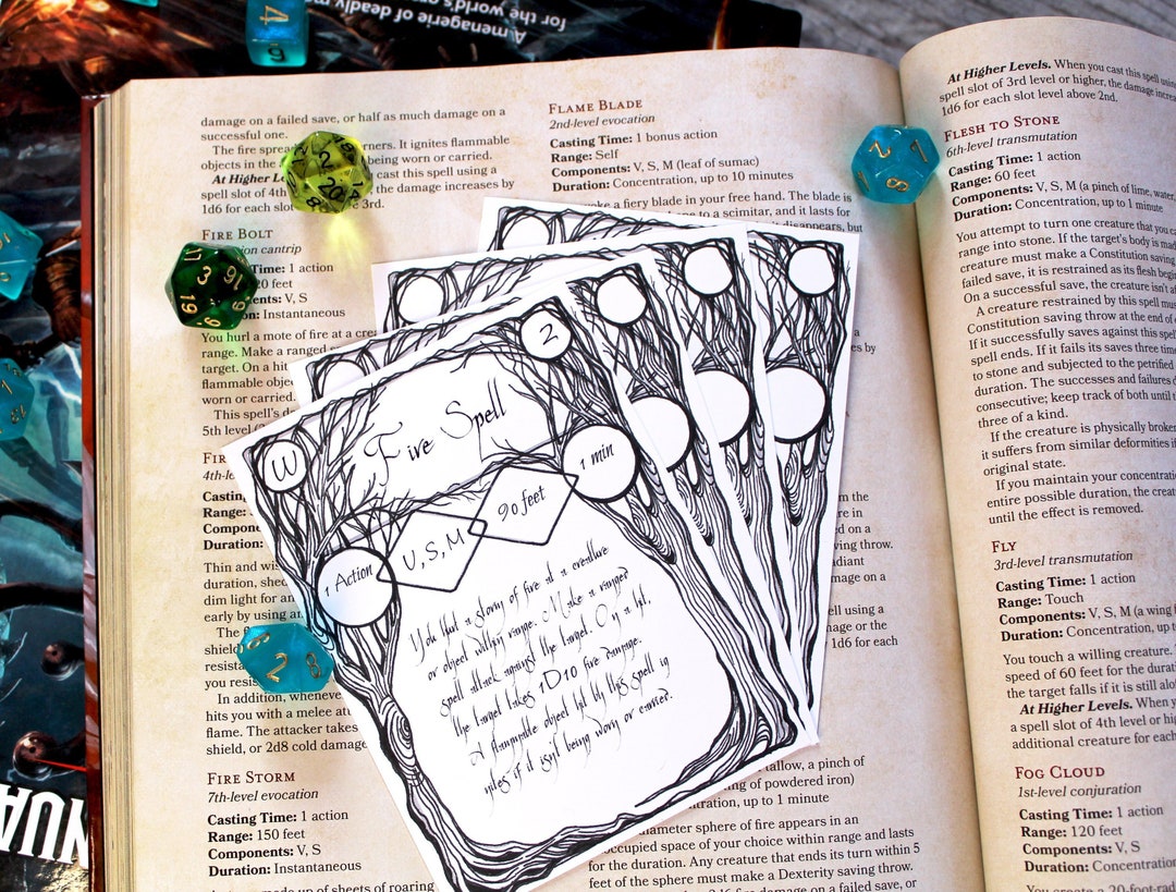 Tree Spell Card Printable and Fillable Template- Digital Download for ...