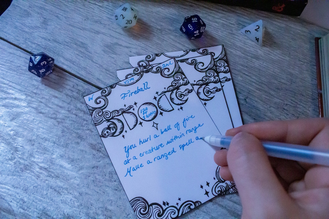 Moon Spell Card Printable and Fillable Template Digital | Etsy