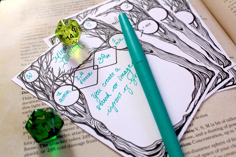 Tree Spell Card Template – Printable Fillable PDF for RPG Games ...