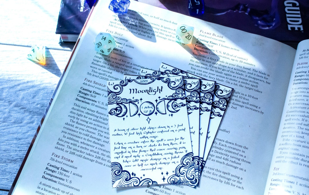 Moon Spell Card Printable and Fillable Template- Digital Download for ...