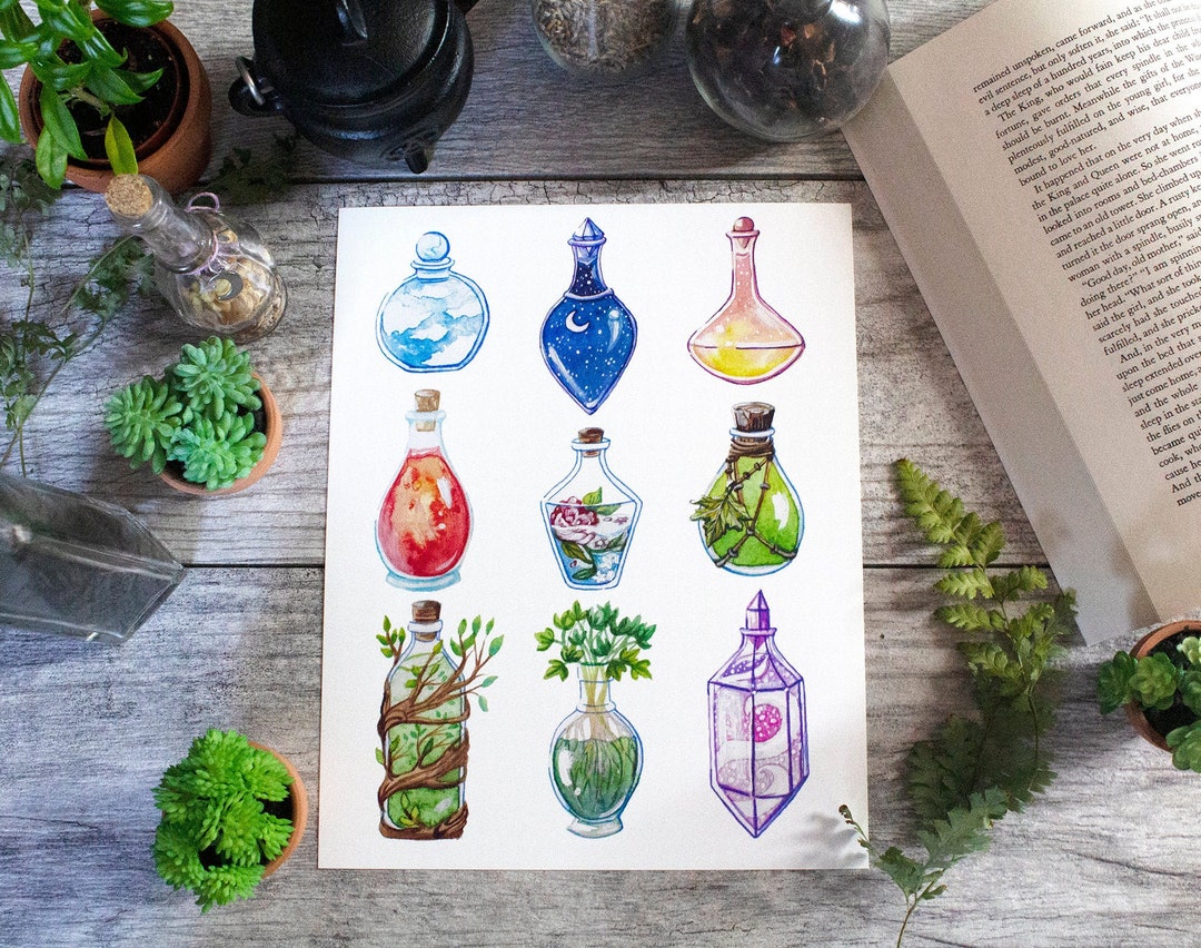Magical Potion Bottle Art Print - Etsy