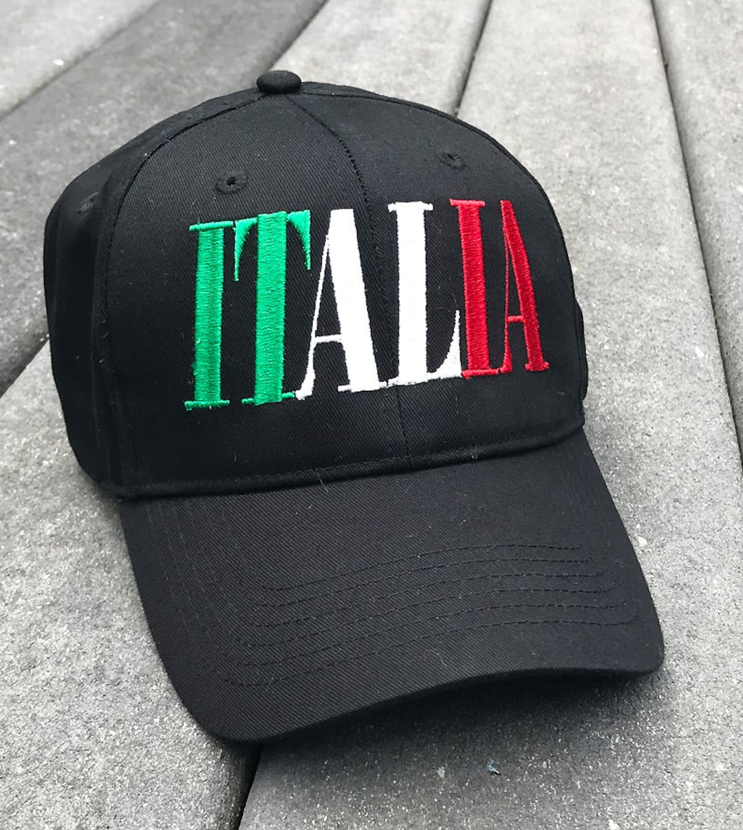 Italia Embroidered Cap, Italian Flag Colors, Adjustable Hat - Etsy