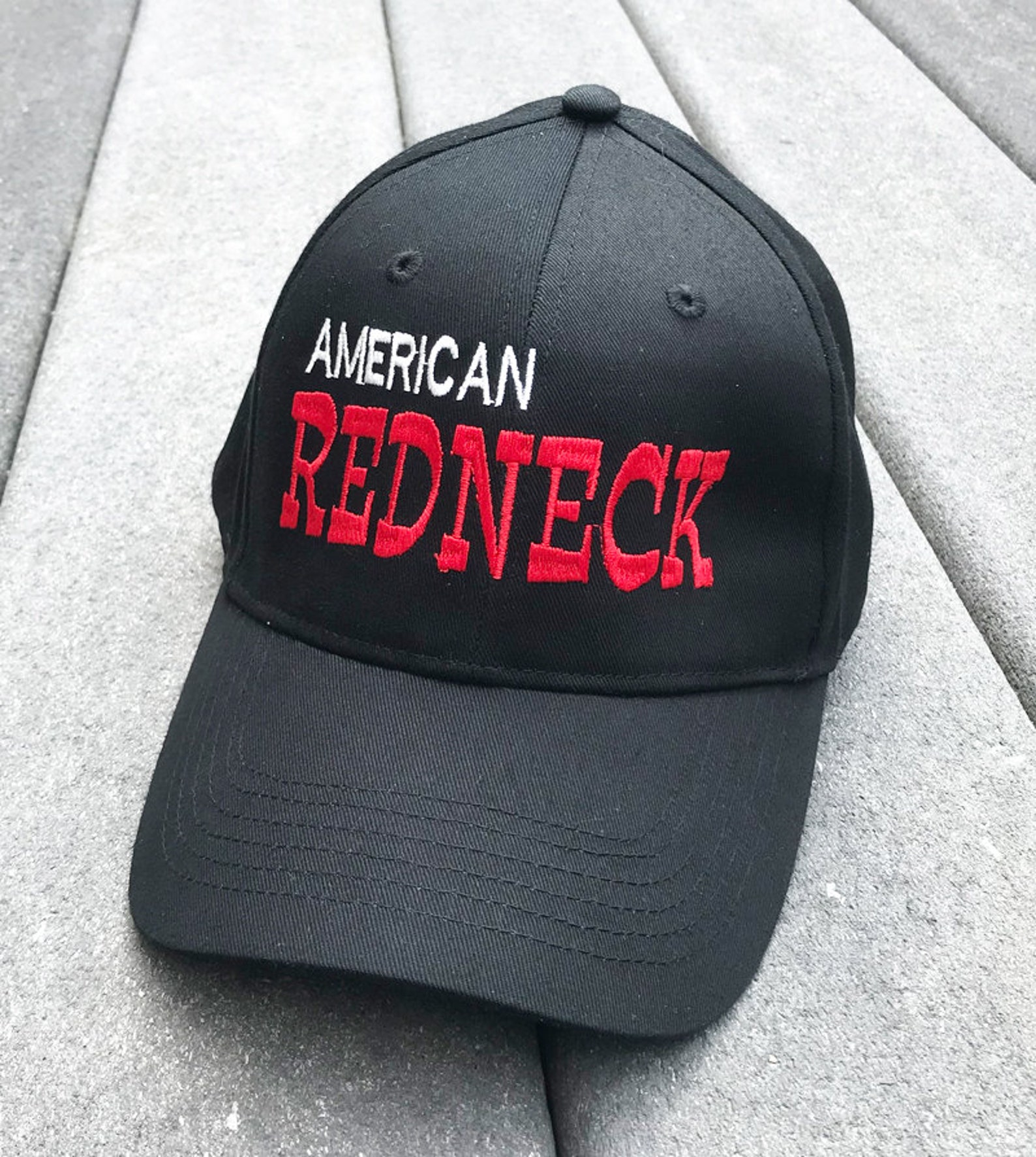 Embroidered American Redneck Hat, 100% Cotton Baseball Cap - Etsy