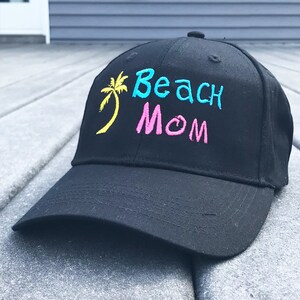 Mom Beach Cap Embroidered With a Palm Tree and Quote That Says Beach ...