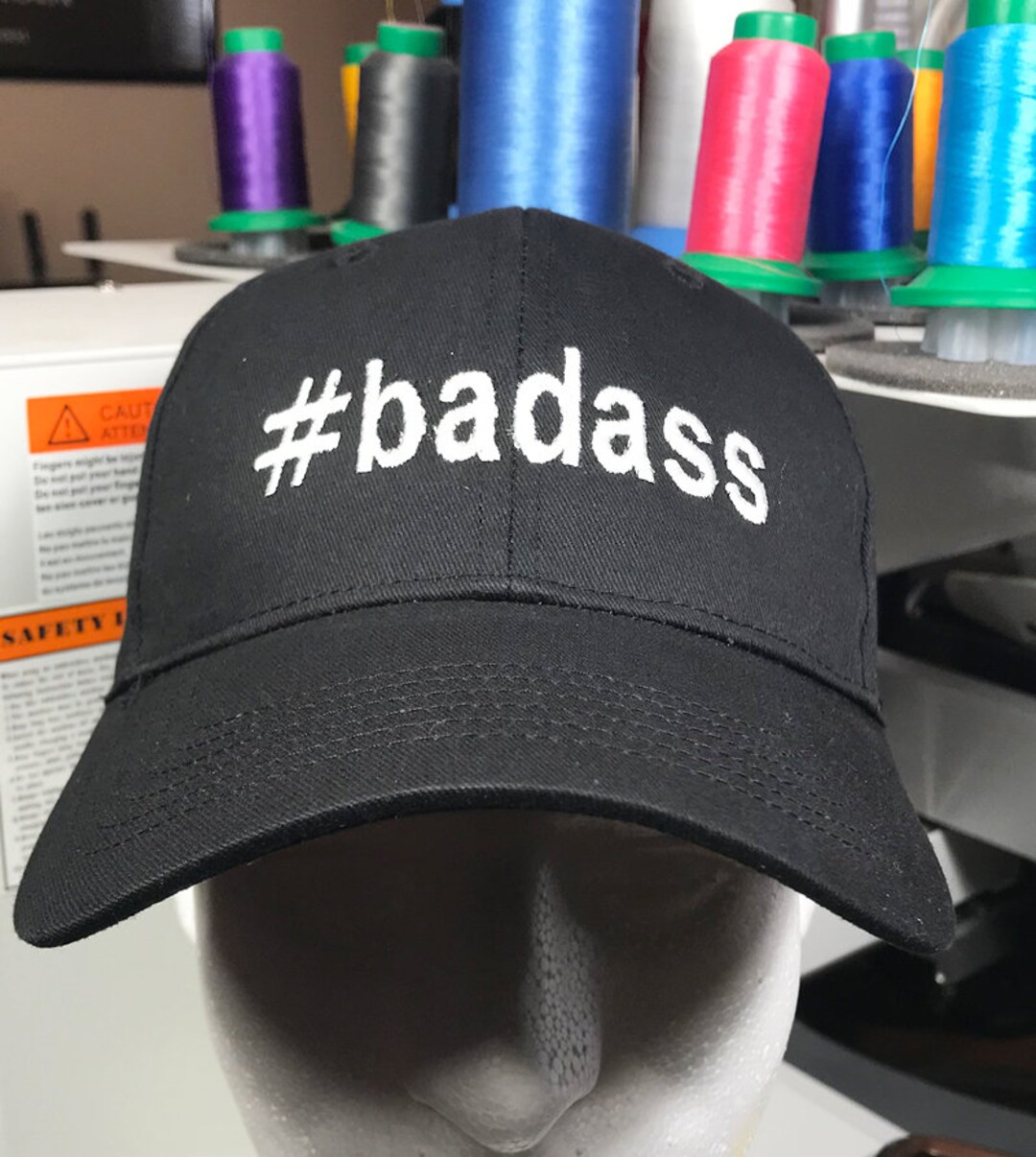 Hashtag Badass Embroidered Baseball Cap, Cotton, Adjustable - Etsy