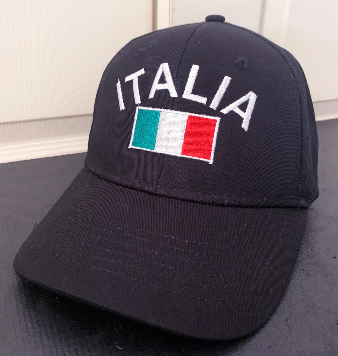 Italian Flag Hat With Embroidered ITALIA, Baseball Style Cap, Low ...