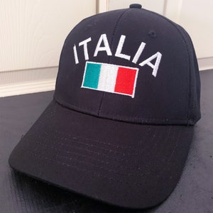 Italian Flag Hat With Embroidered ITALIA, Baseball Style Cap, Low ...