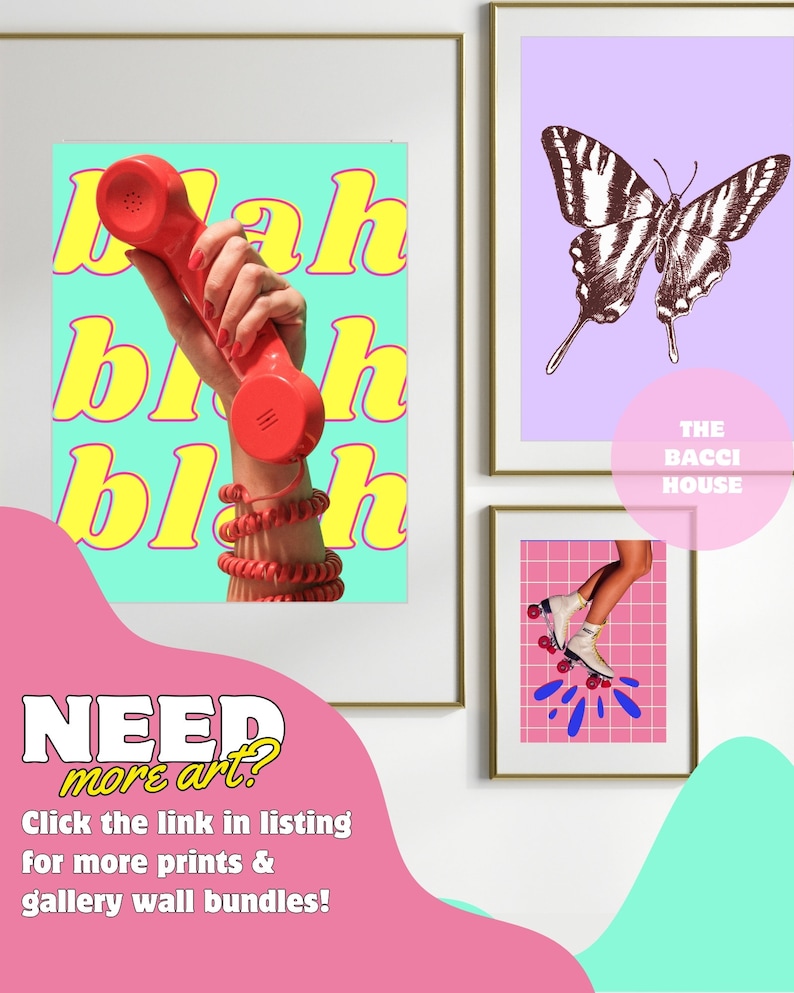 Digital Printable Y2k Art Printable, Bright Art Print, Barbiecore Decor ...