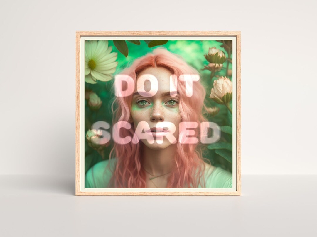 Do It Scared Woman Portrait/printable Wall Art/decor - Etsy