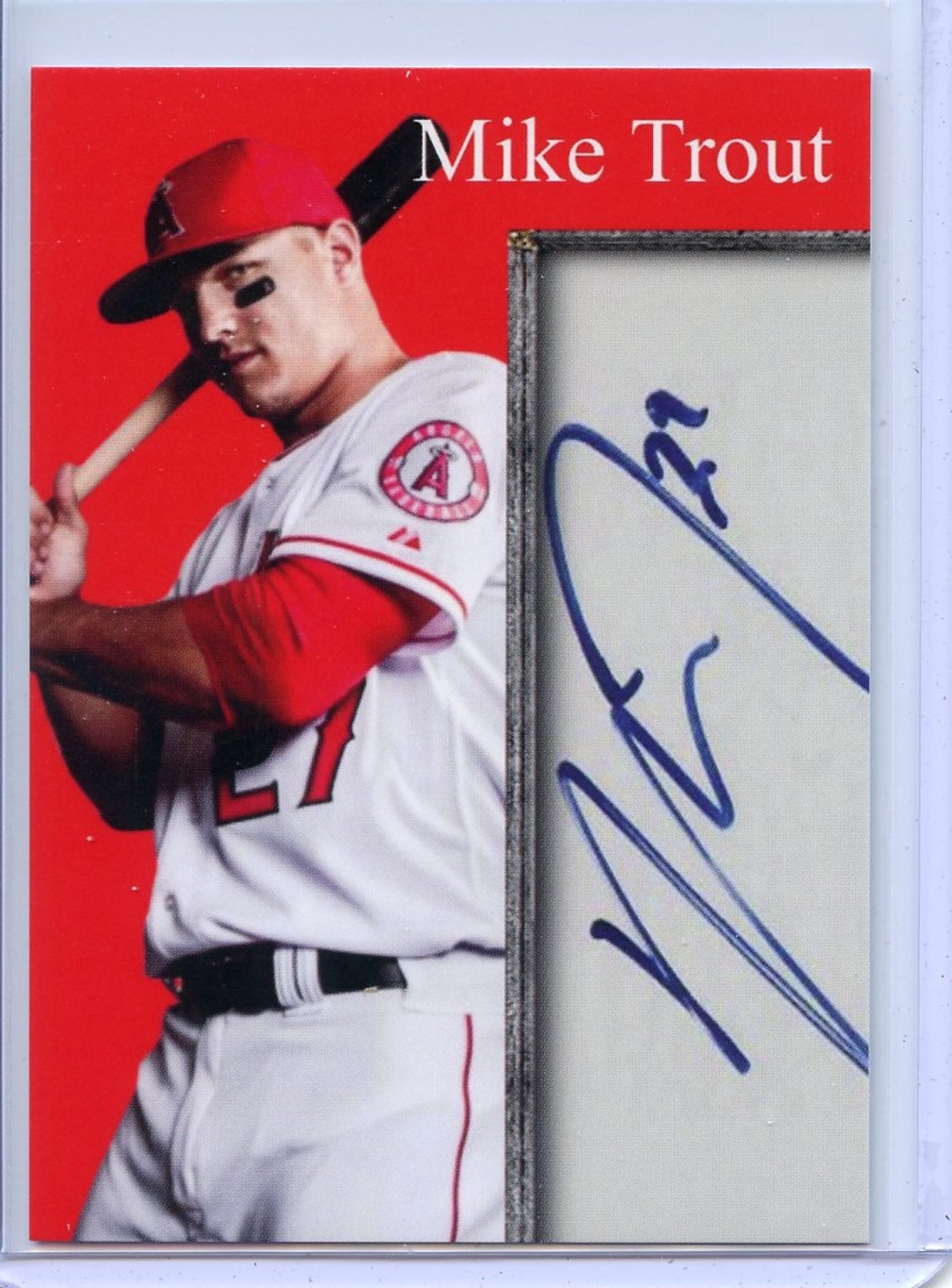 Mike Trout Angels Facsimile Autographed Baseball Card - Etsy