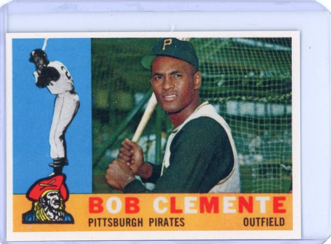 1960 Topps Roberto Clemente Pittsburgh Pirates Reprint Baseball Card - Etsy