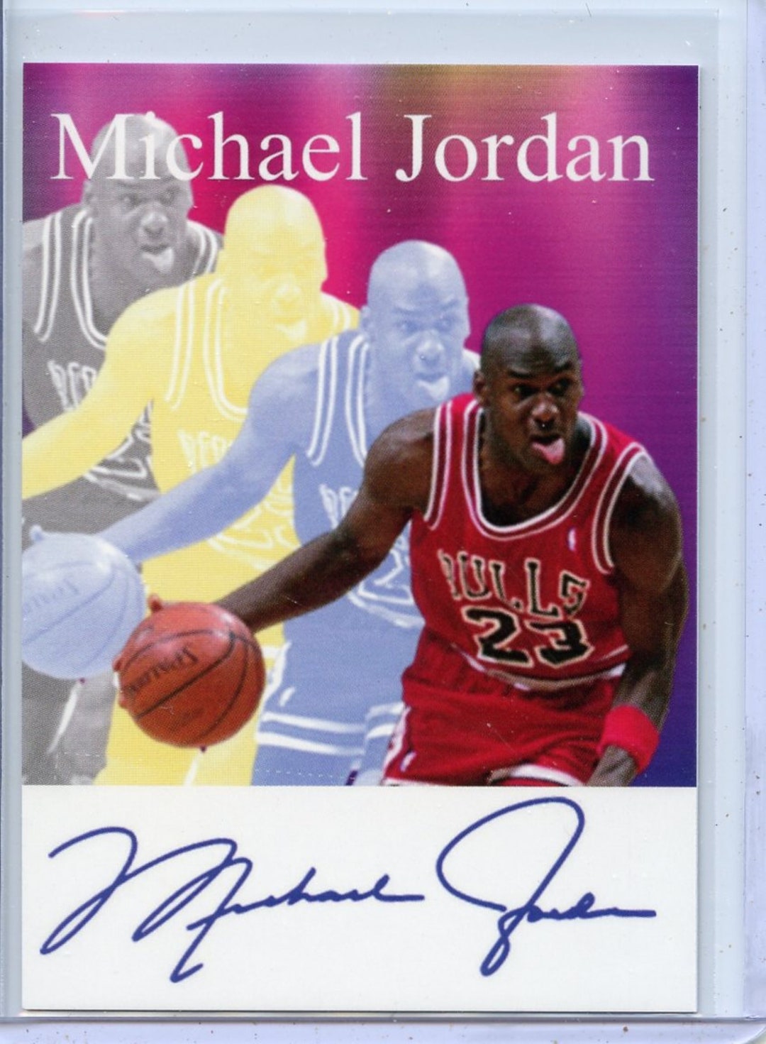 Michael Jordan Chicago Bulls Facsimile Autographed Basketball Card - Etsy