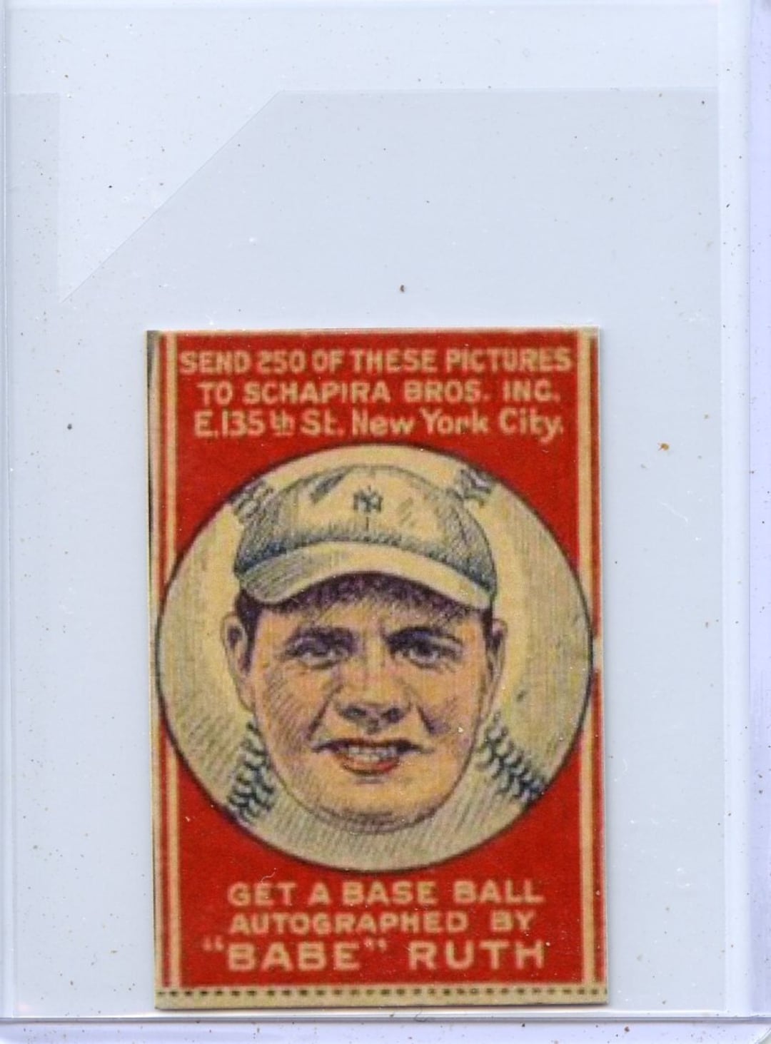 Babe Ruth 1921 Schapira Brothers Strip Card Hard to Find Exact Reprint ...