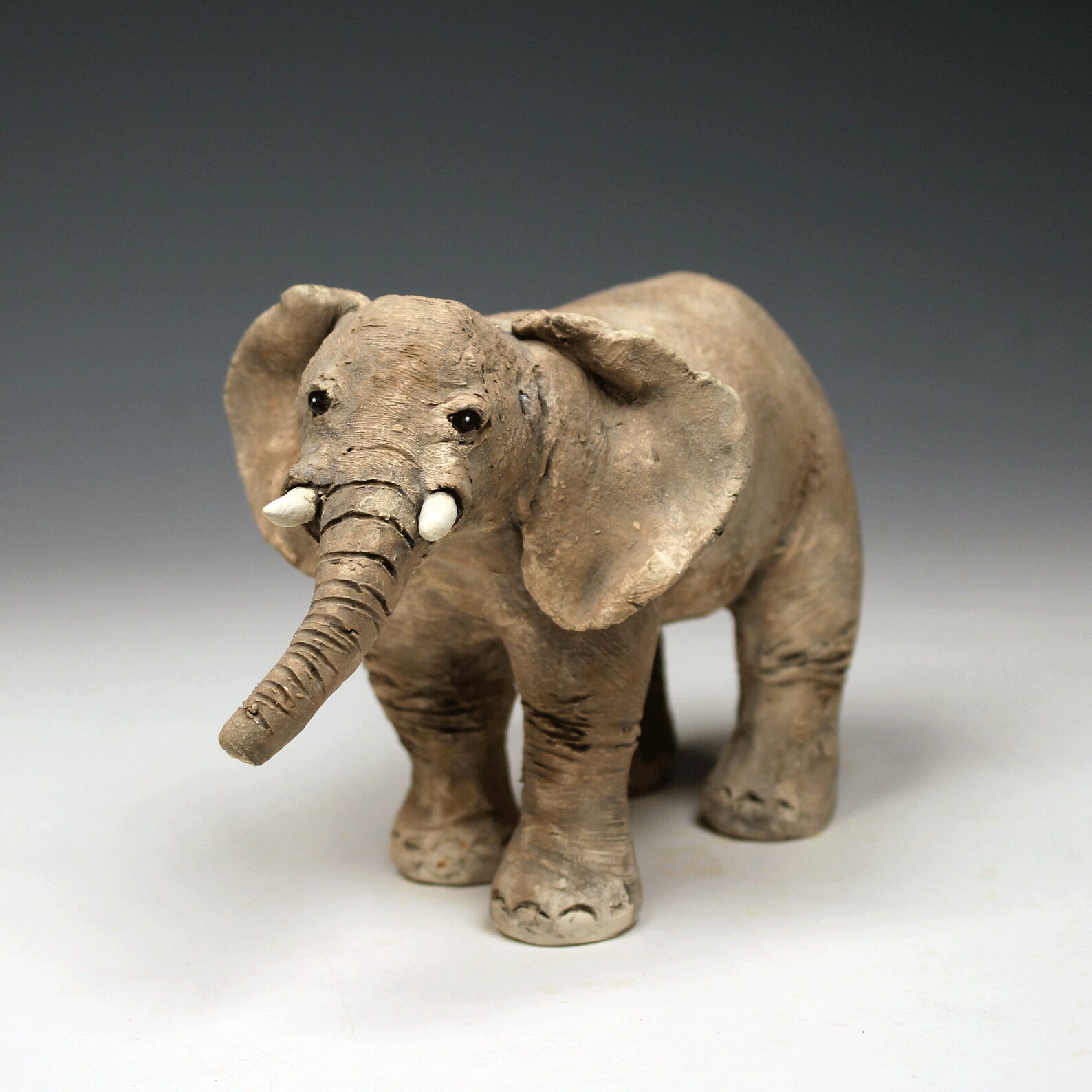 Ceramic Small Elephant Sculpture - Etsy