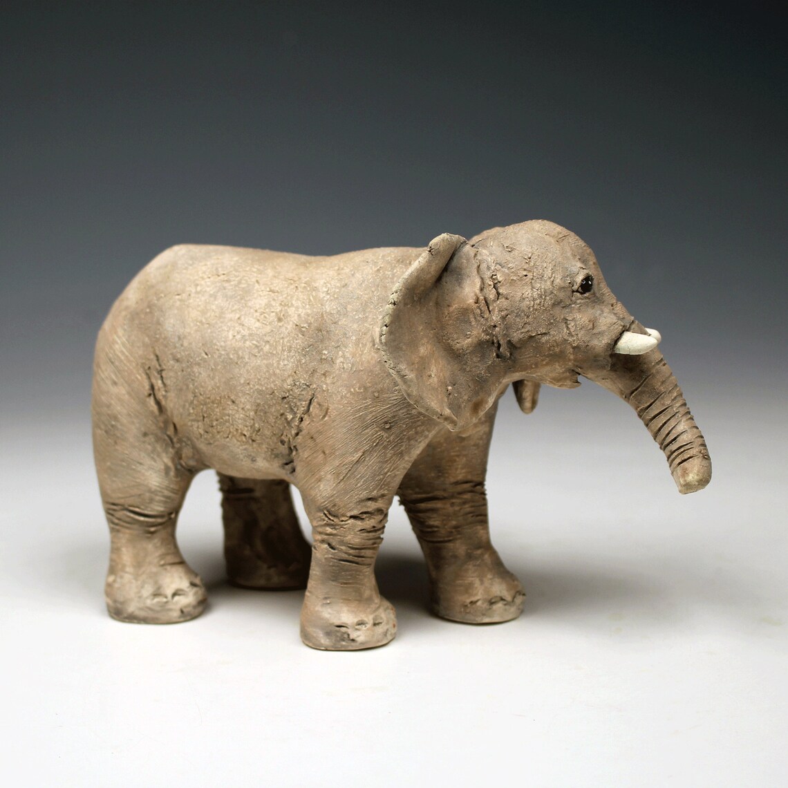 Ceramic Small Elephant Sculpture - Etsy