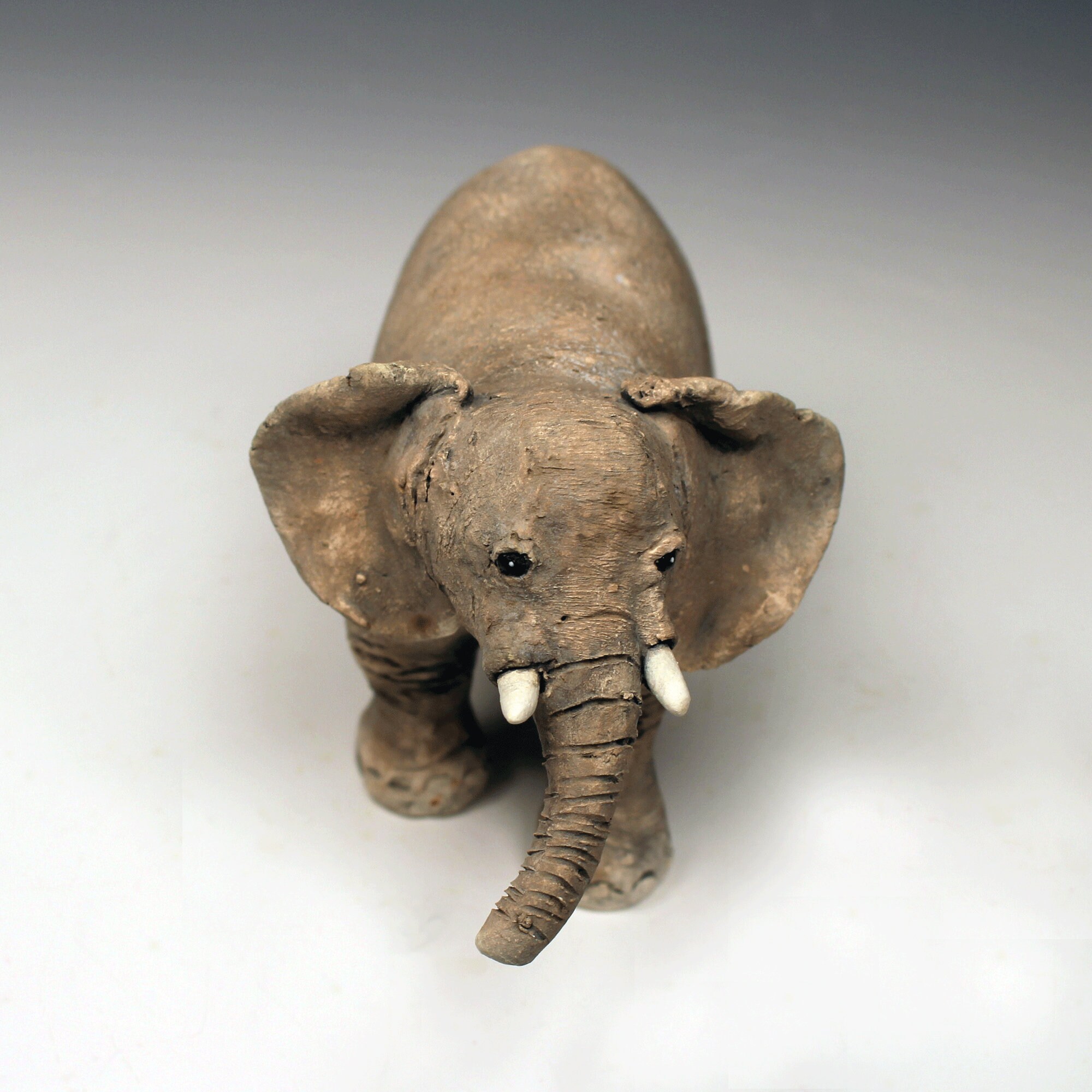 Ceramic Small Elephant Sculpture - Etsy