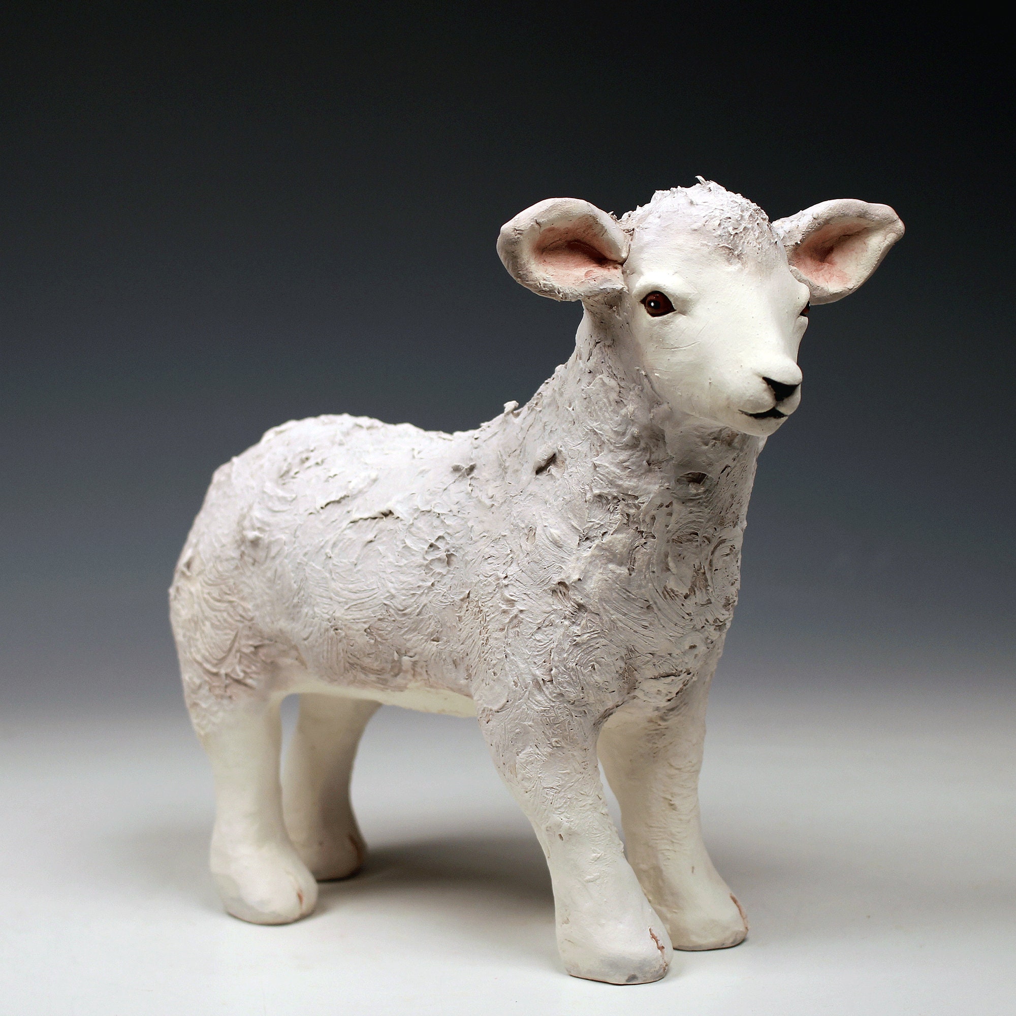 Ceramic lamb innocent pretty lamb sculpture | Etsy