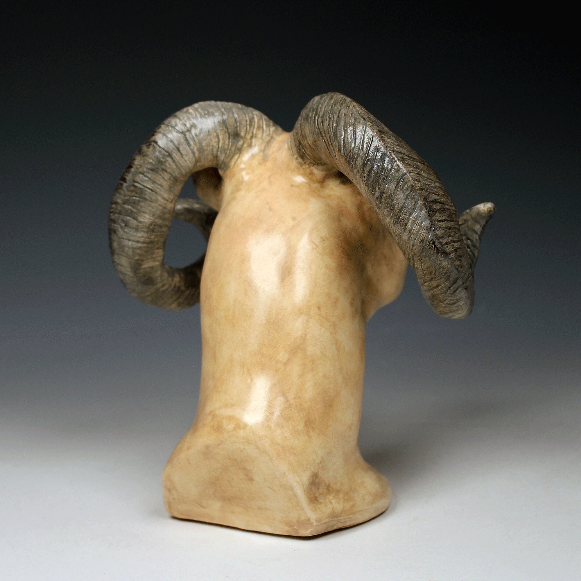Glazed Ceramic Ram Head Sculpture - Etsy
