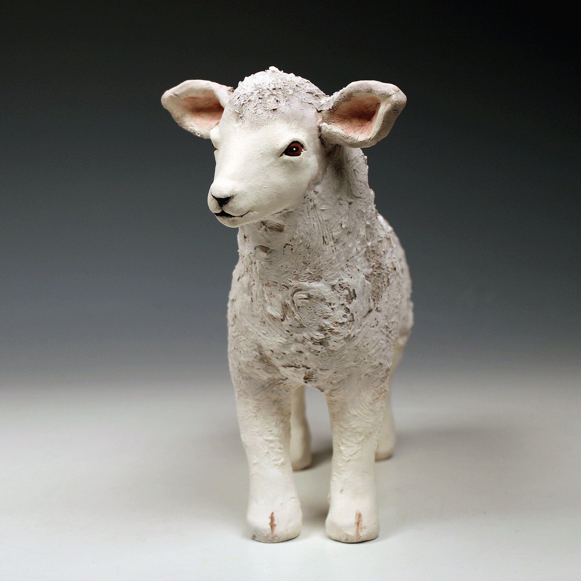 Ceramic lamb innocent pretty lamb sculpture | Etsy