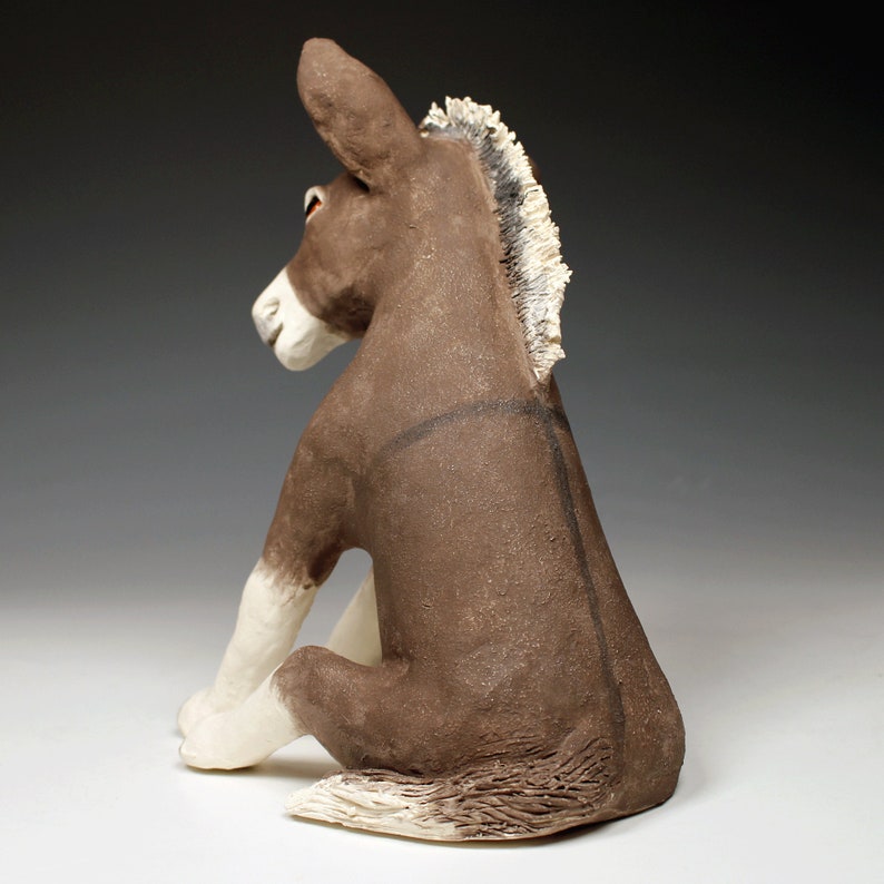 Ceramic Sitting Donkey Sculpture - Etsy