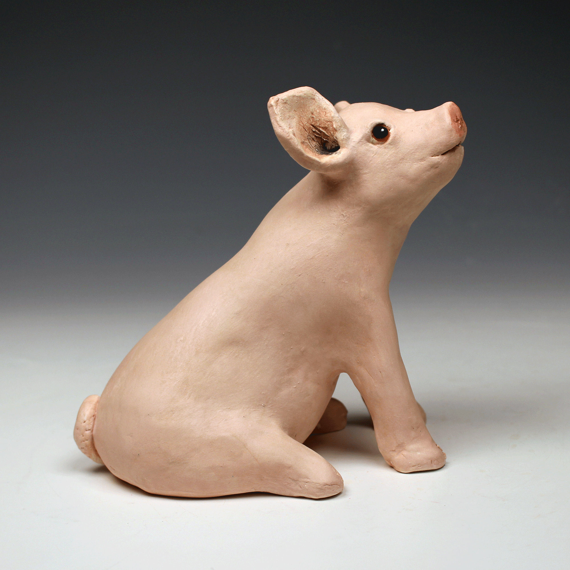 Ceramic Sitting Pig Sculpture, Beautifully Handcrafted One of a Kind ...