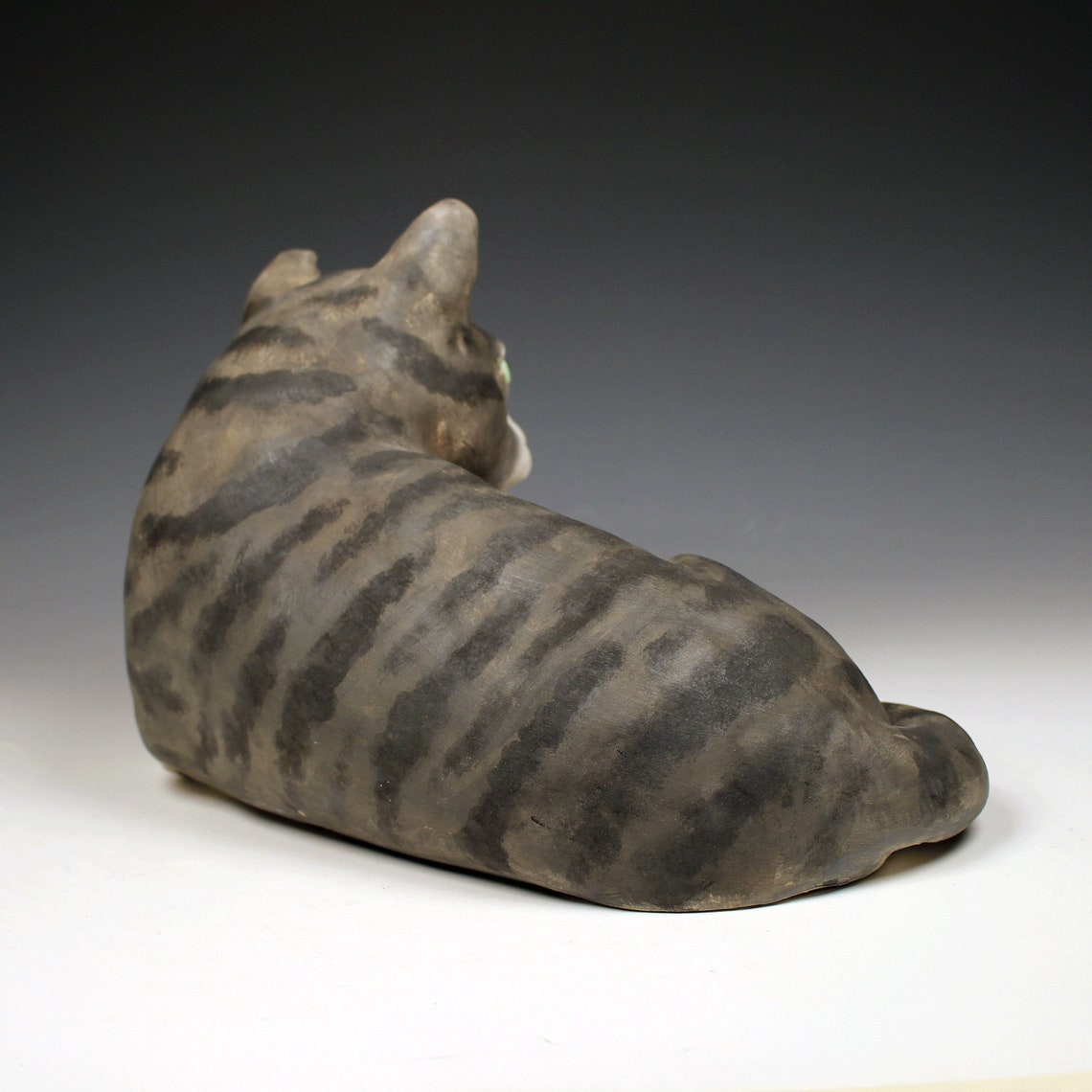 Lifelike Ceramic Tabby Cat With Red Ball Sculpture - Etsy