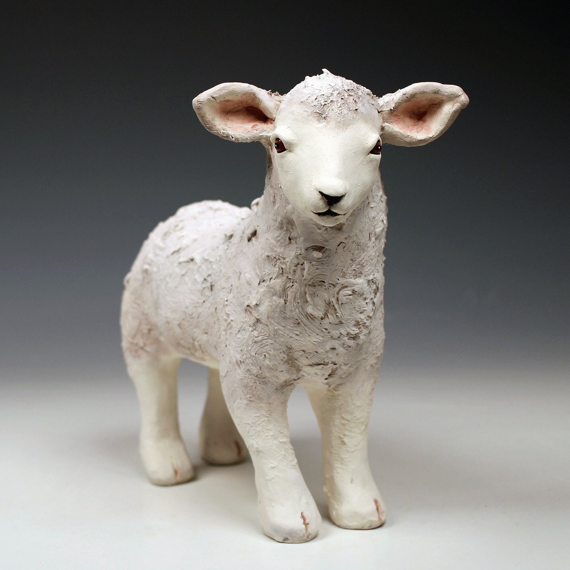 Ceramic lamb innocent pretty lamb sculpture | Etsy