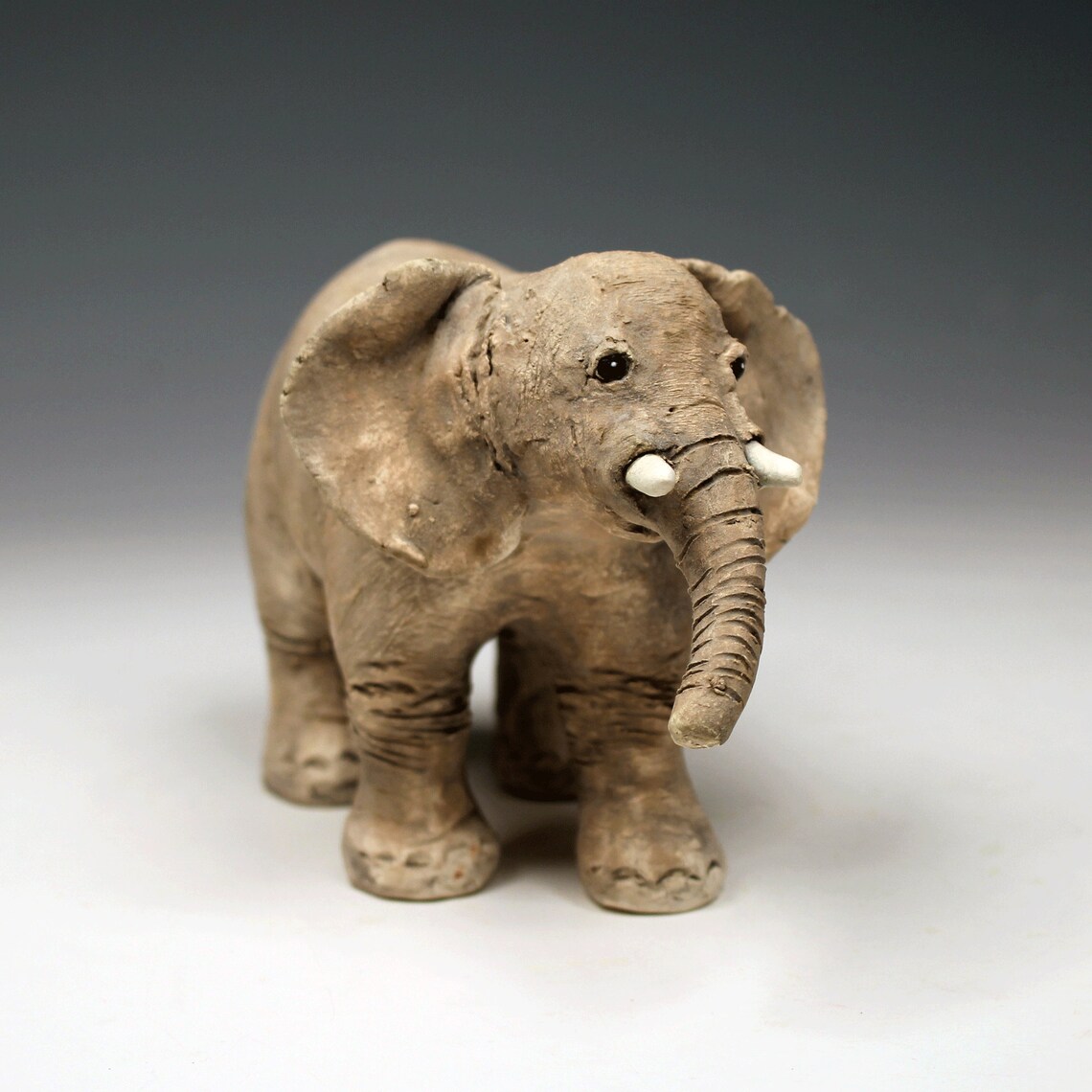 Ceramic Small Elephant Sculpture - Etsy