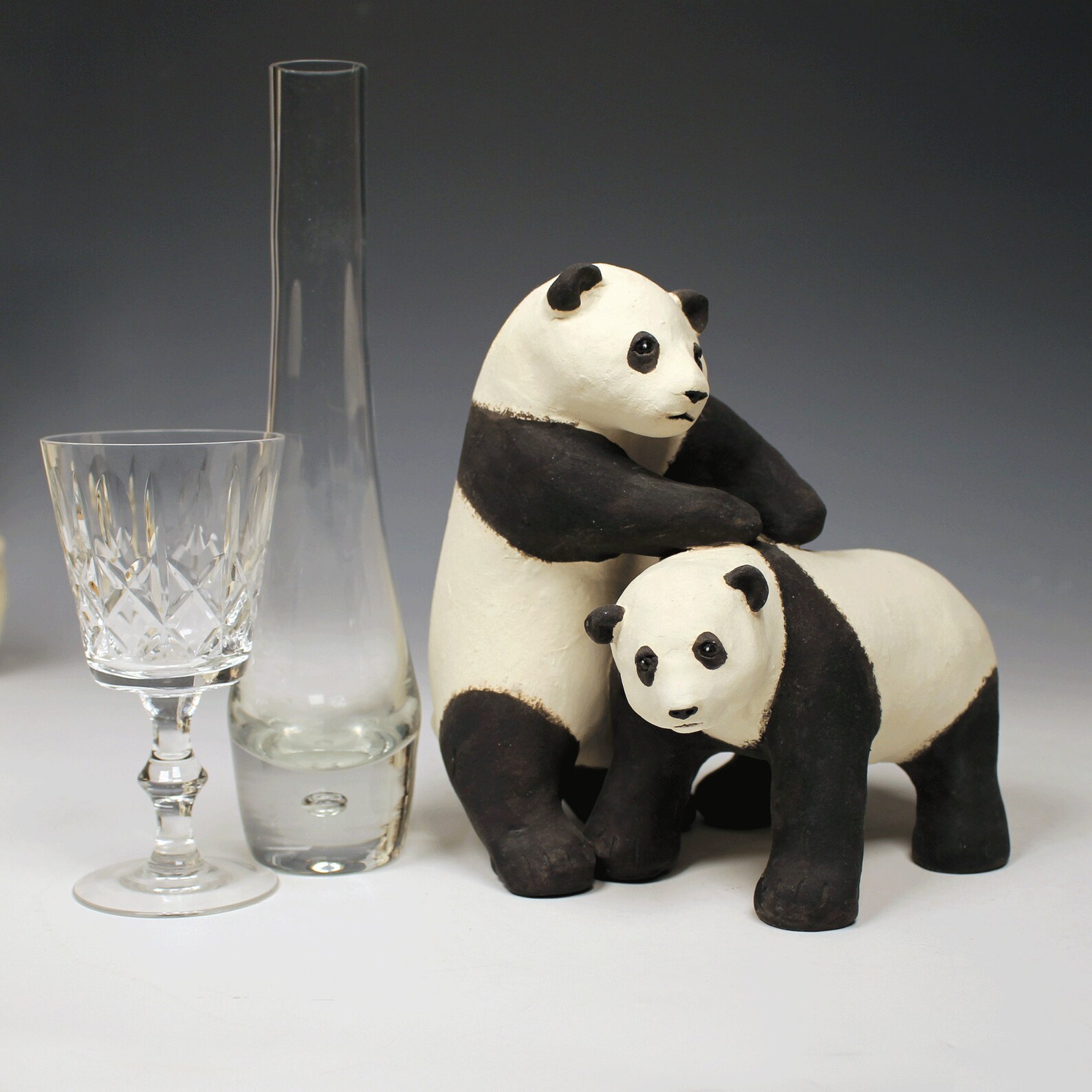 Ceramic Sculpture of 2 Pandas - Etsy