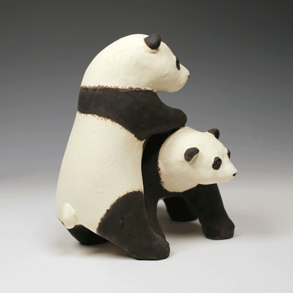 Ceramic Sculpture of 2 Pandas - Etsy