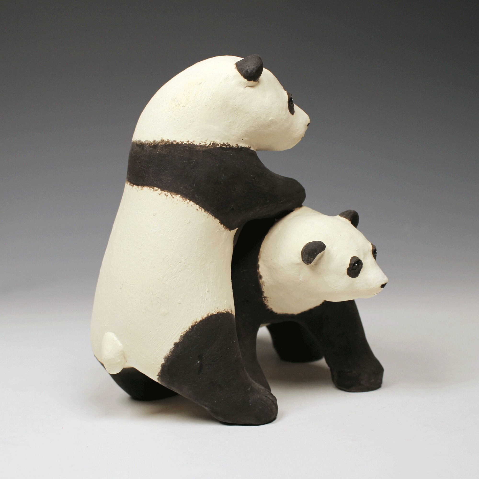 Ceramic Sculpture of 2 Pandas - Etsy
