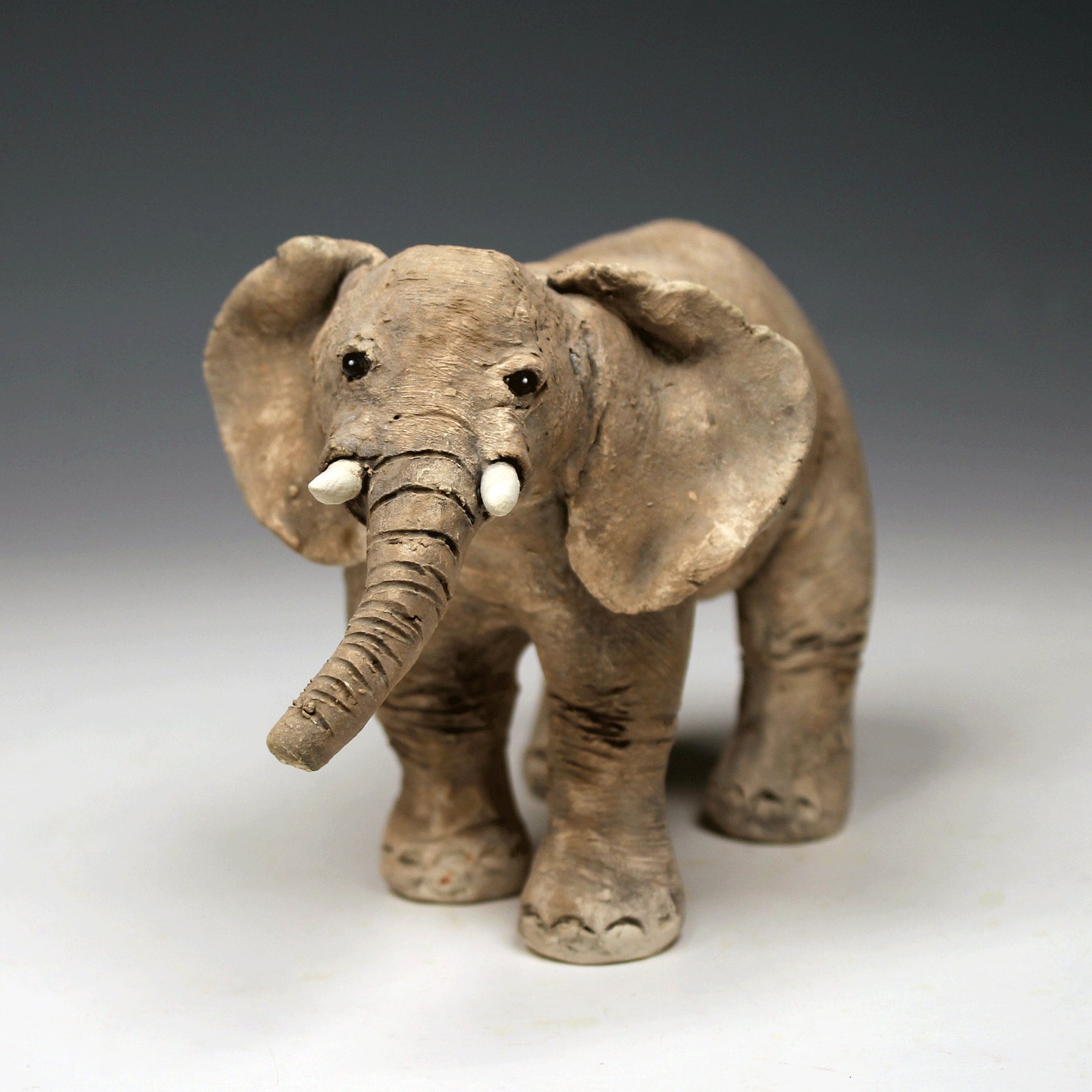 Ceramic Small Elephant Sculpture - Etsy