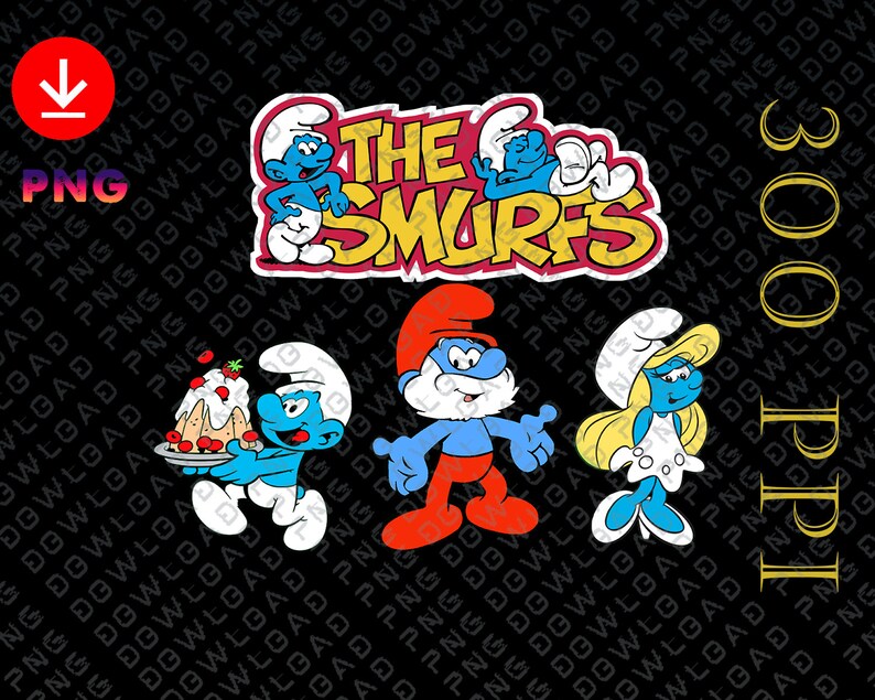 Smurfs Logo PNG Dowload - Etsy