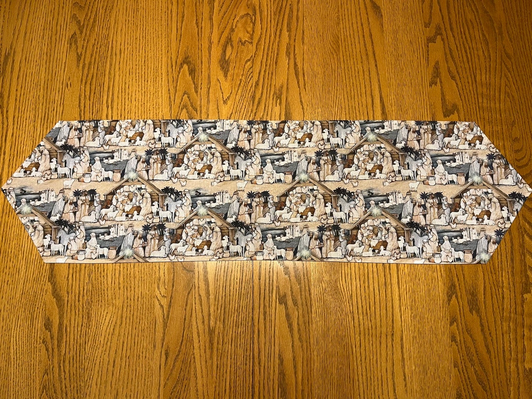 Nativity Scene - Religious - Winter - Christmas - Holiday - Long Table ...