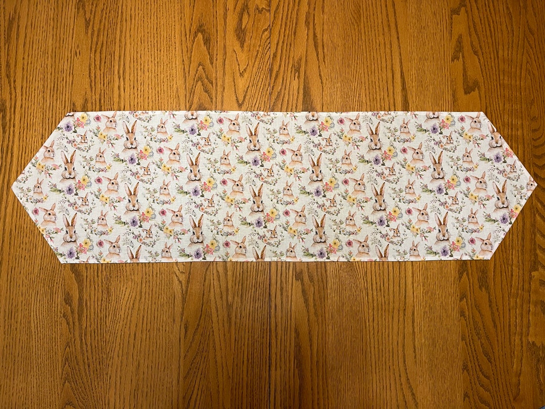 Rabbits and Flowers - Floral and Bunnies - Table Decoration - Long ...