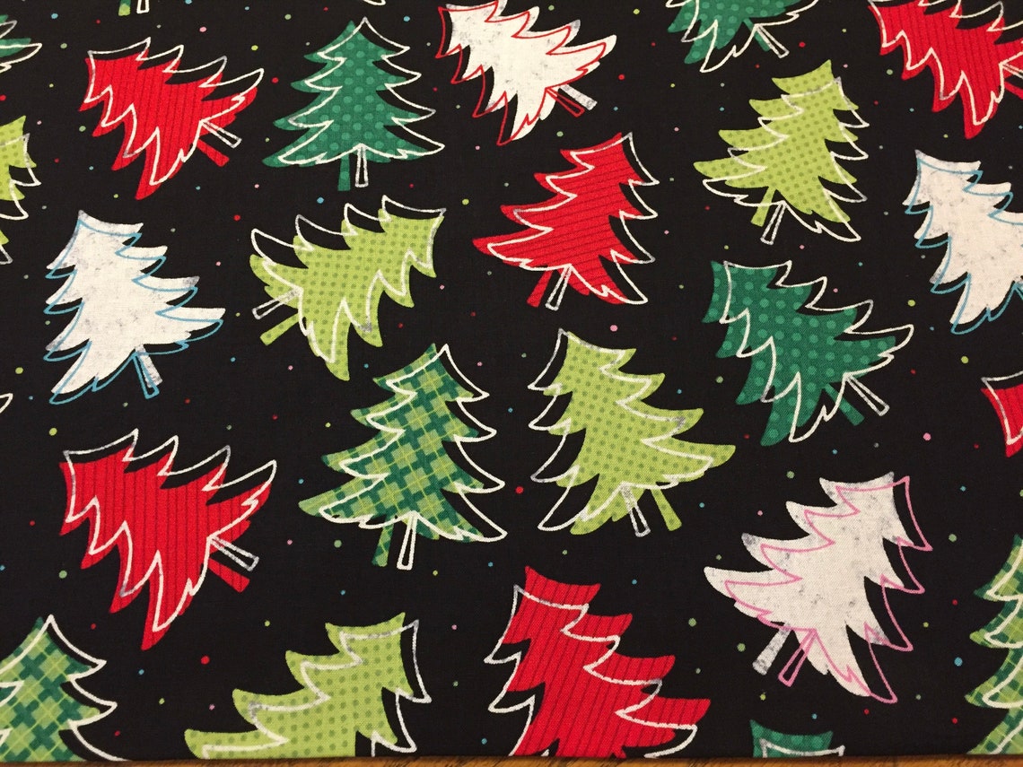 Patterned Trees With Red Table Decoration Winter - Etsy