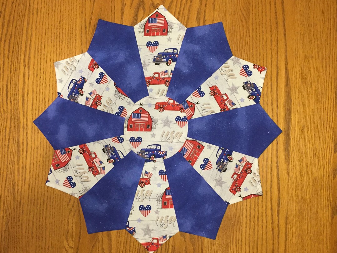 America Red Trucks Flag Red White Blue USA Patriotic Table Decoration ...