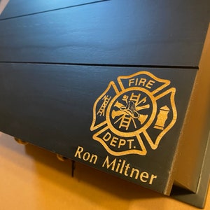 Firefighter Personalized Wood Keepsake Box With Lock, Engraved for ...