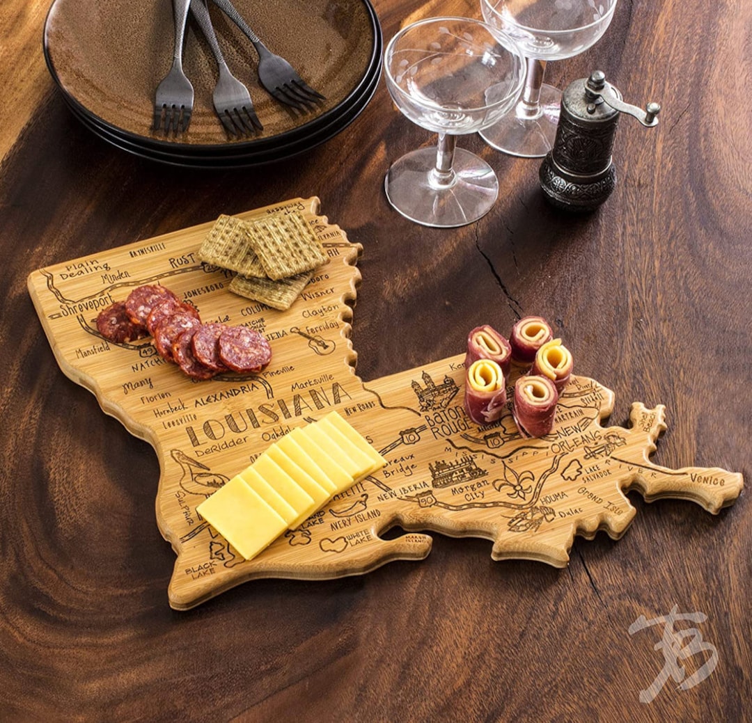 Louisiana CUSTOM State Shaped Cutting Board and Charcuterie-gifts for ...