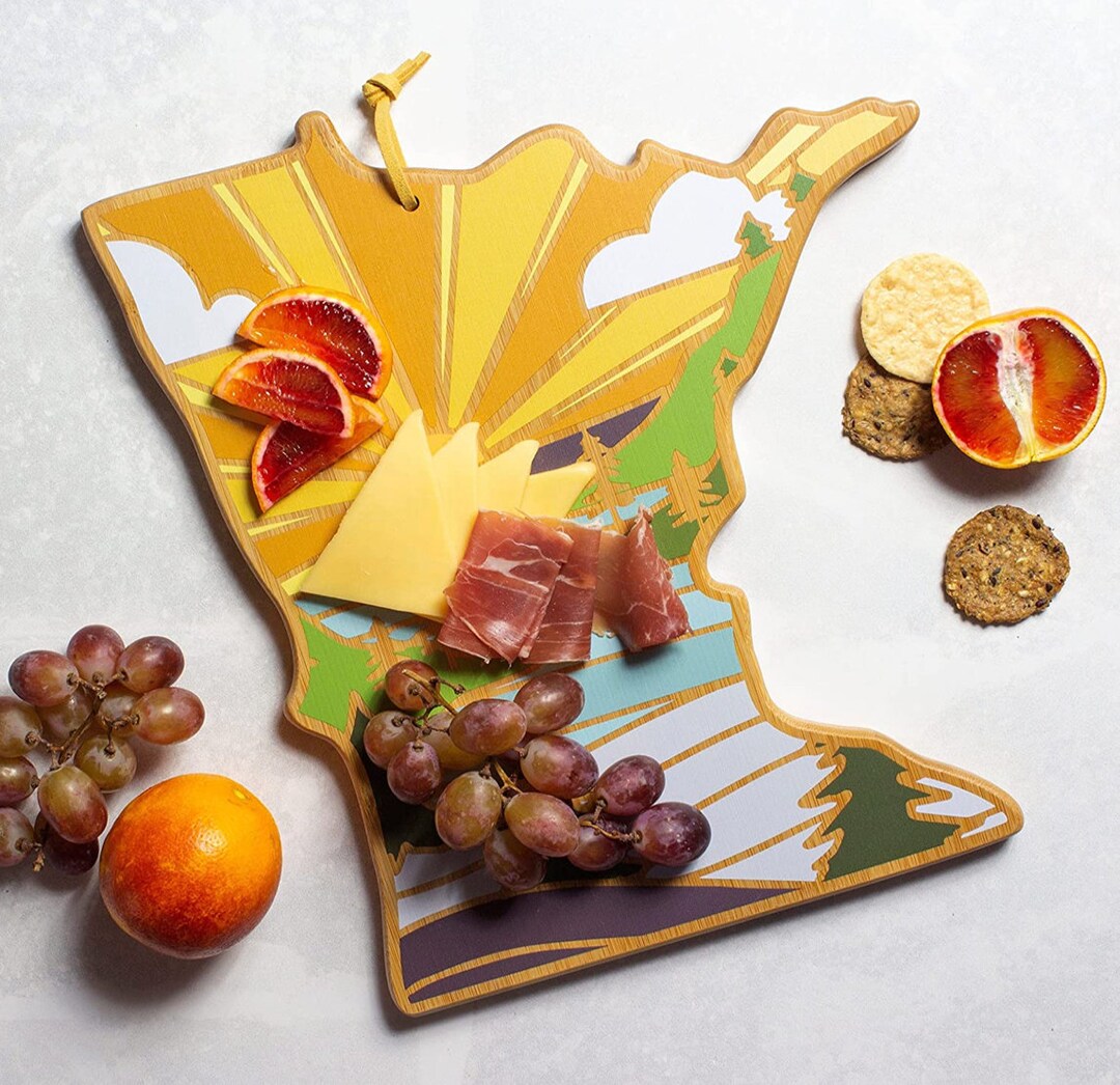 Minnesota CUSTOM State Shaped Cutting Board and Charcuterie-gifts for ...